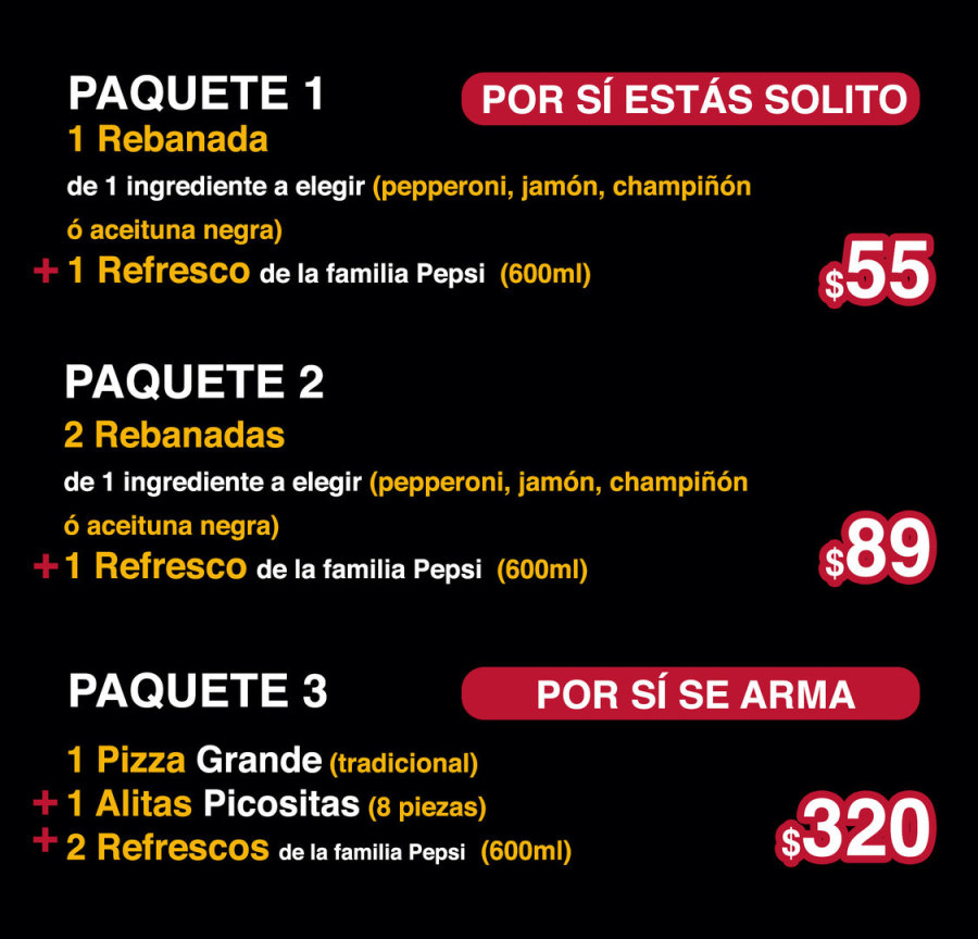 Mariano's Pizza - Paquetes